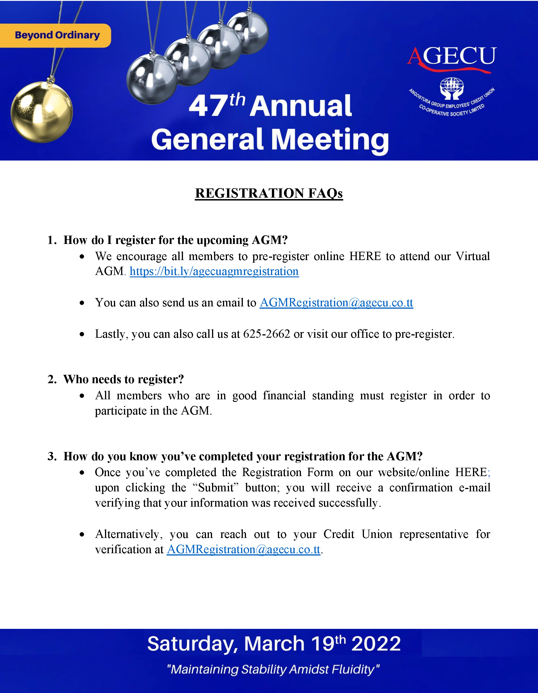 AGM, March 19th, 2022 – AGECU : Angostura Group Employees Credit Union